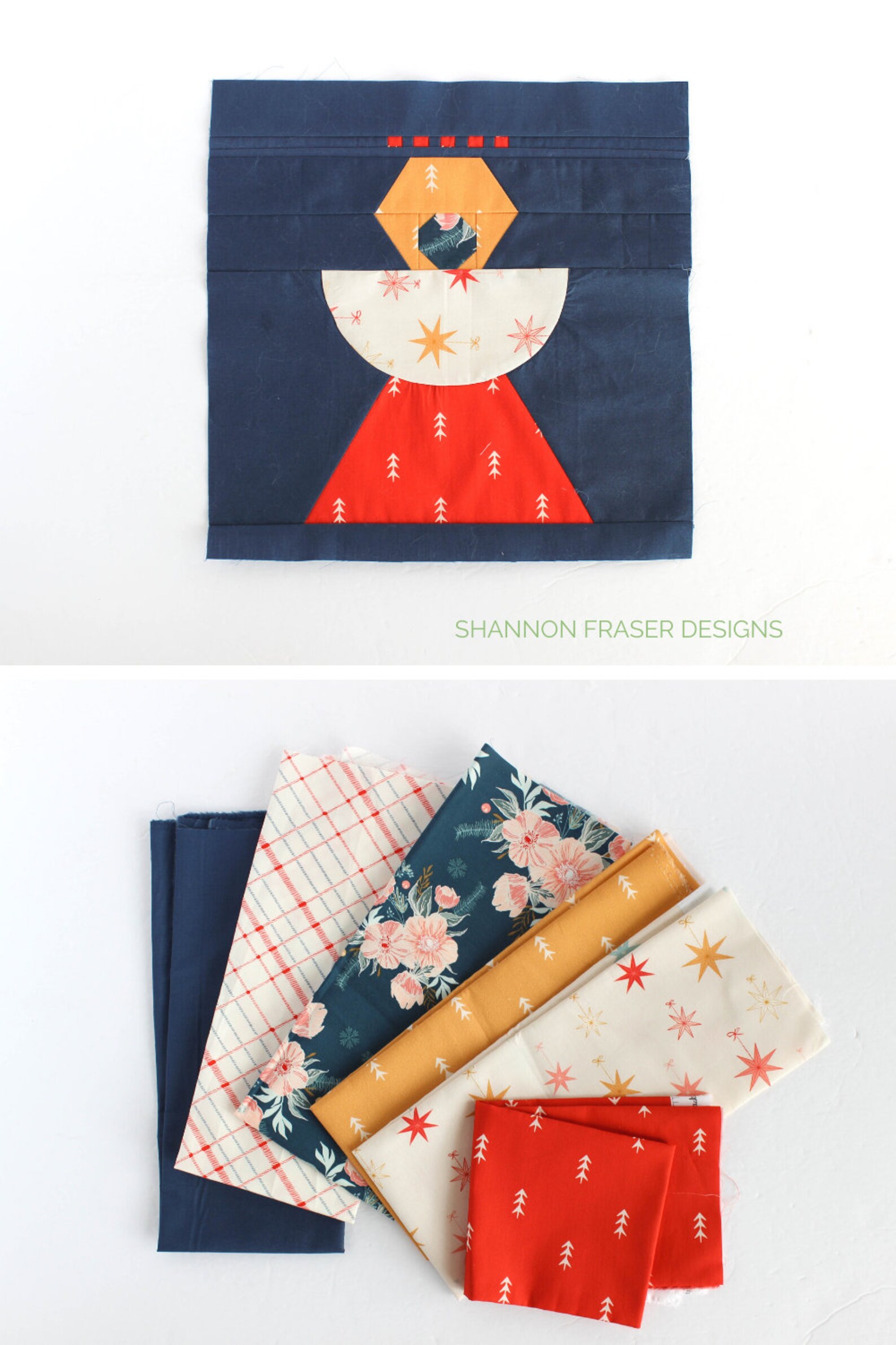 Christmas Angel Quilt Block Pattern: Modern Holiday Design (PDF Pattern ...