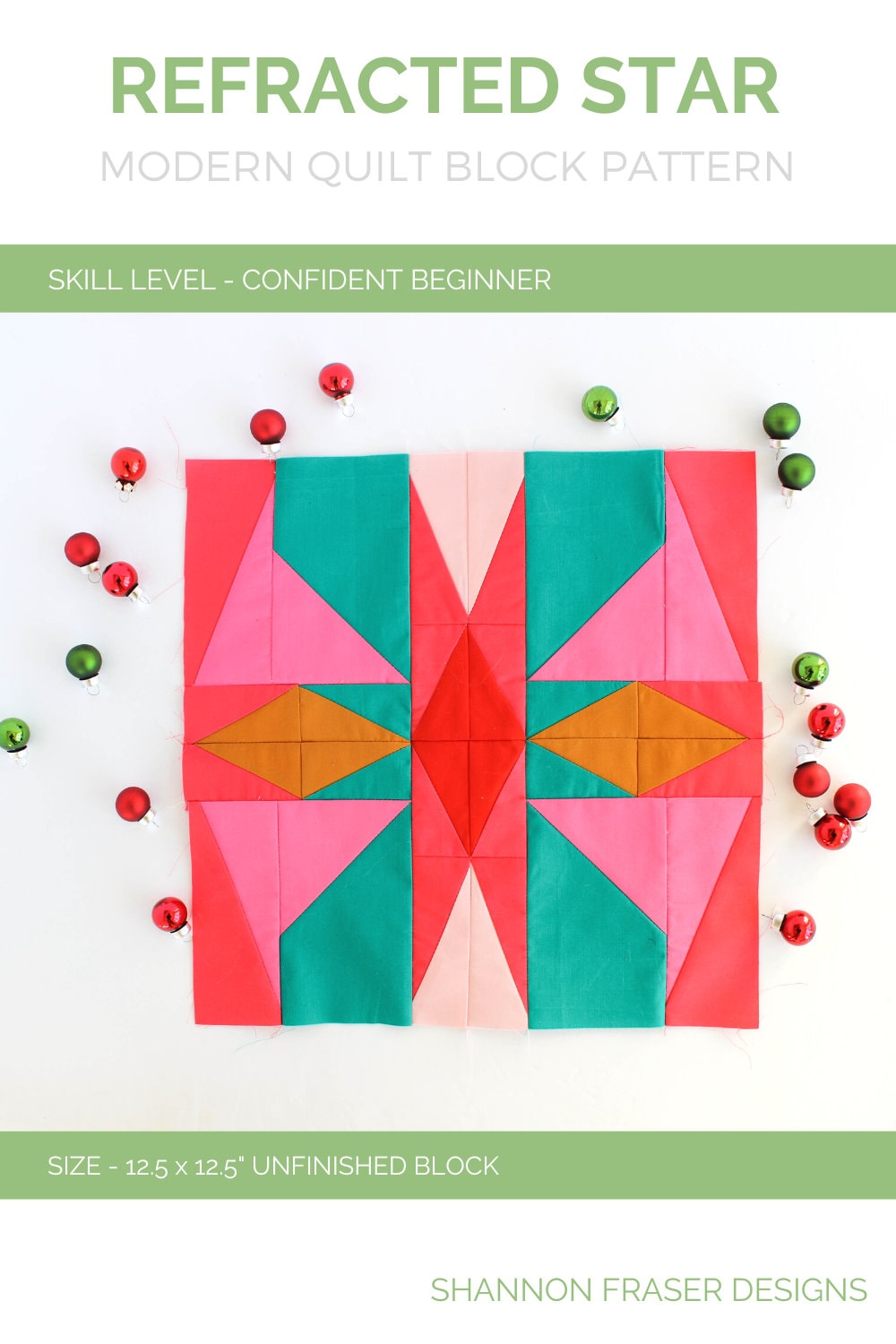 Refracted Star Quilt Block Pattern: Modern HRT Design (PDF) - Etsy