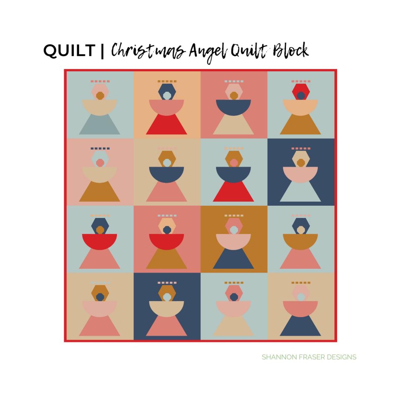 Christmas Angel Quilt Block Pattern: Modern Holiday Design (PDF Pattern ...