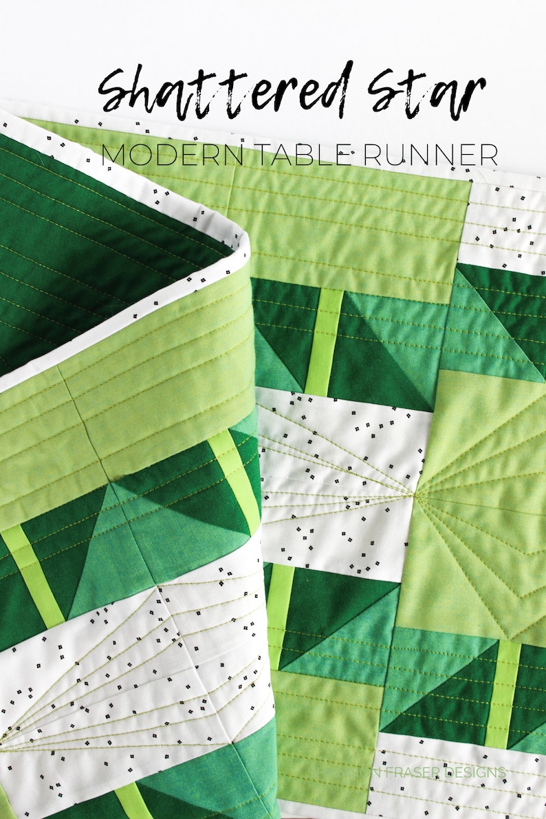 Shattered Star Table Runner Quilt Pattern Modern Beginner Friendly ...