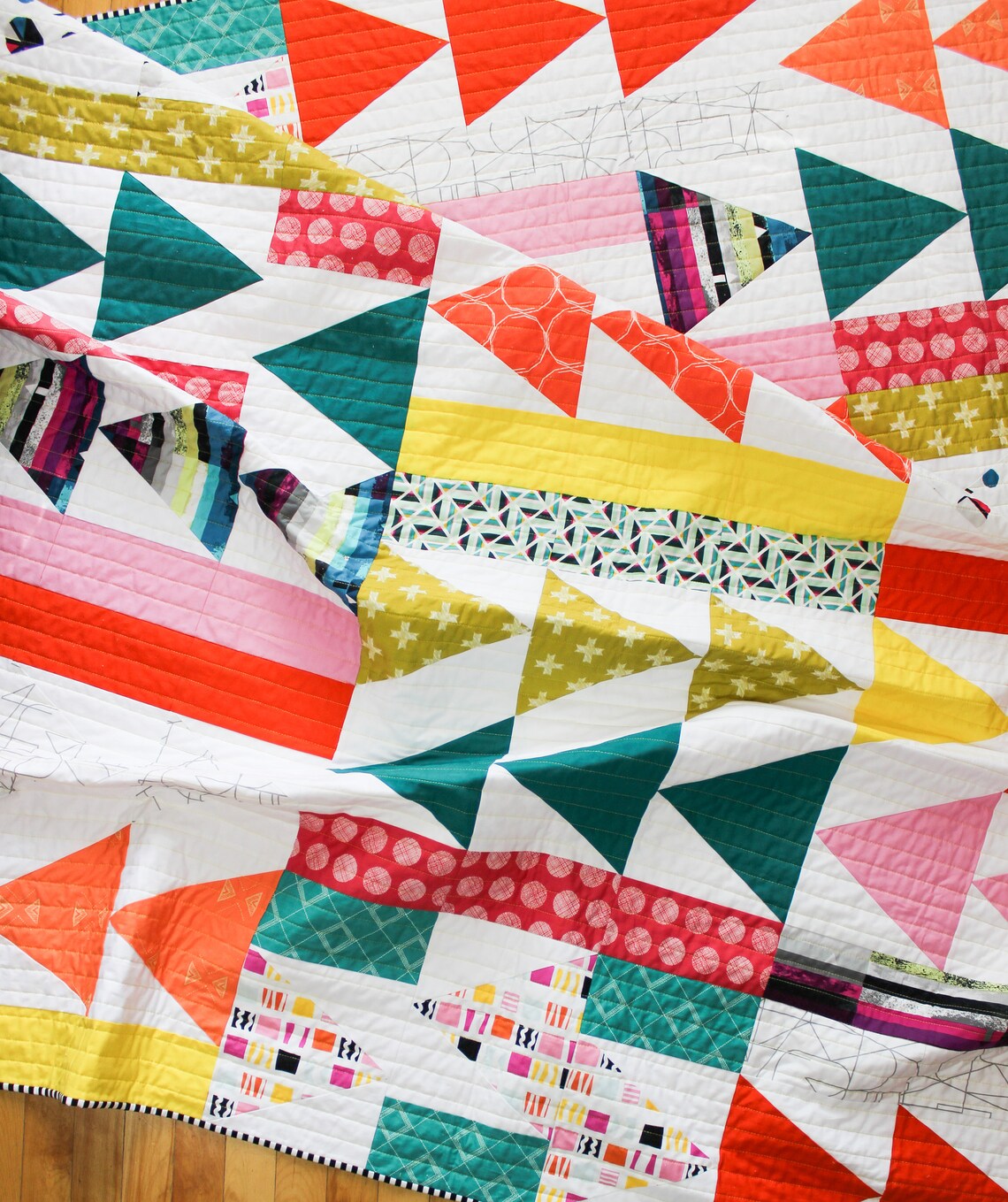 Flight Plan Quilt Pattern Modern Triangle Quilt Pattern - Etsy