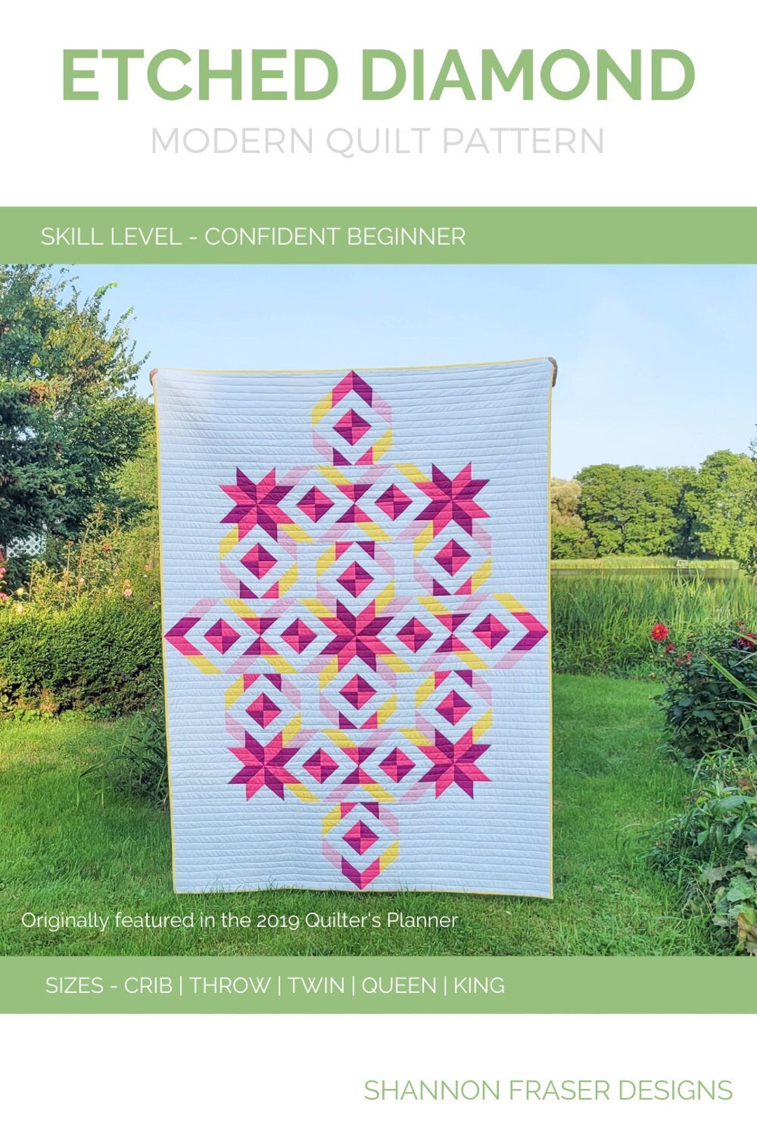 Etched Diamond Quilt | Modern Beginner Friendly Half Square Triangle ...