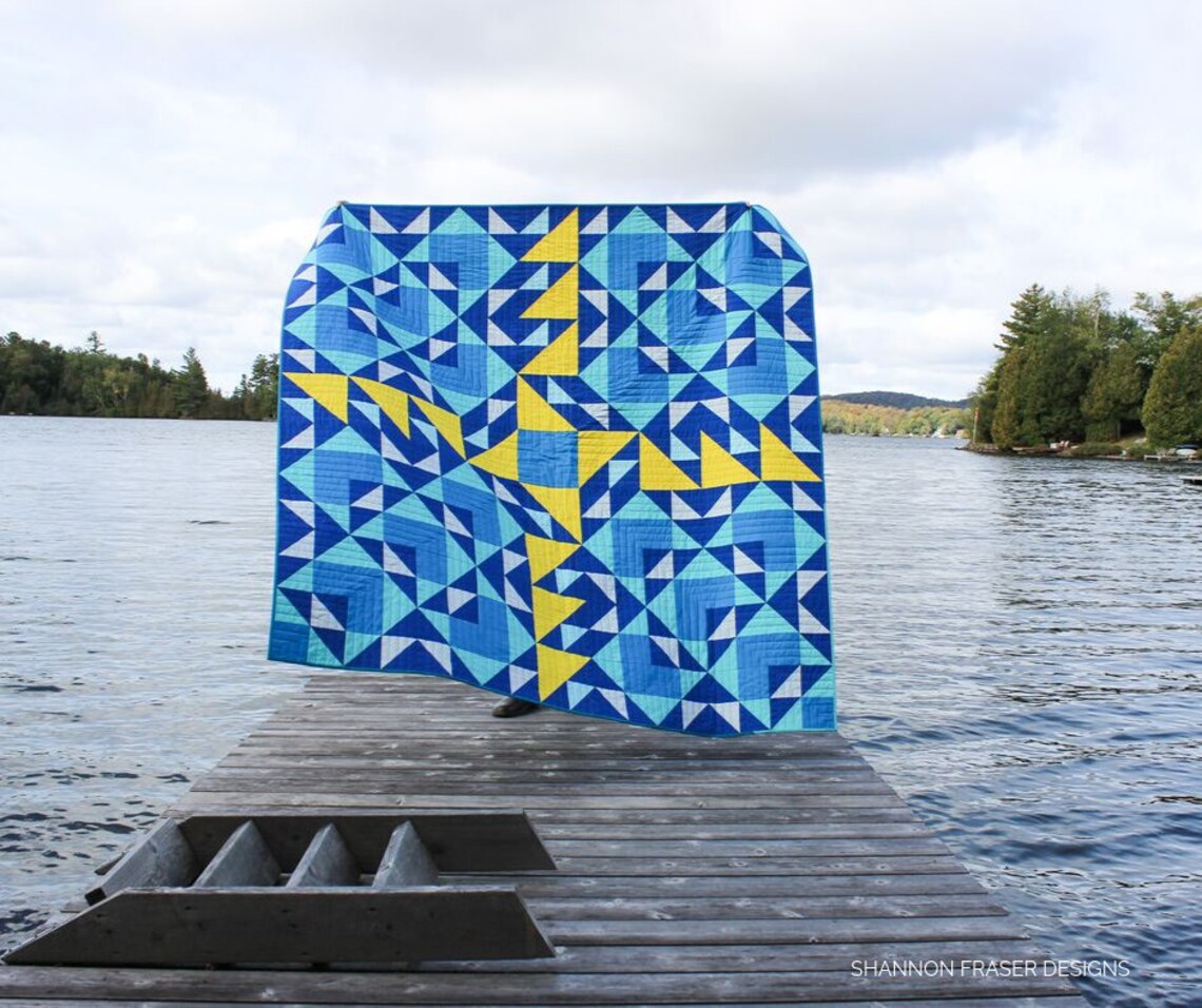 Double Windmill Quilt Pattern Modern Beginner Friendly Quilt - Etsy