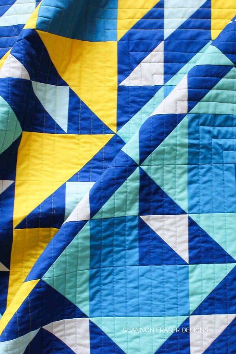 Double Windmill Quilt Pattern Modern Beginner Friendly Quilt - Etsy