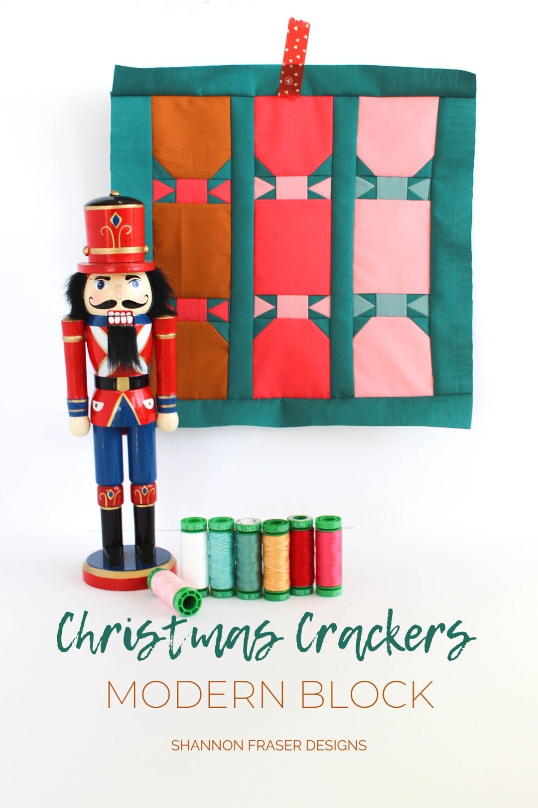 Christmas Crackers Quilt Block Pattern | Modern Holiday Quilt Block ...
