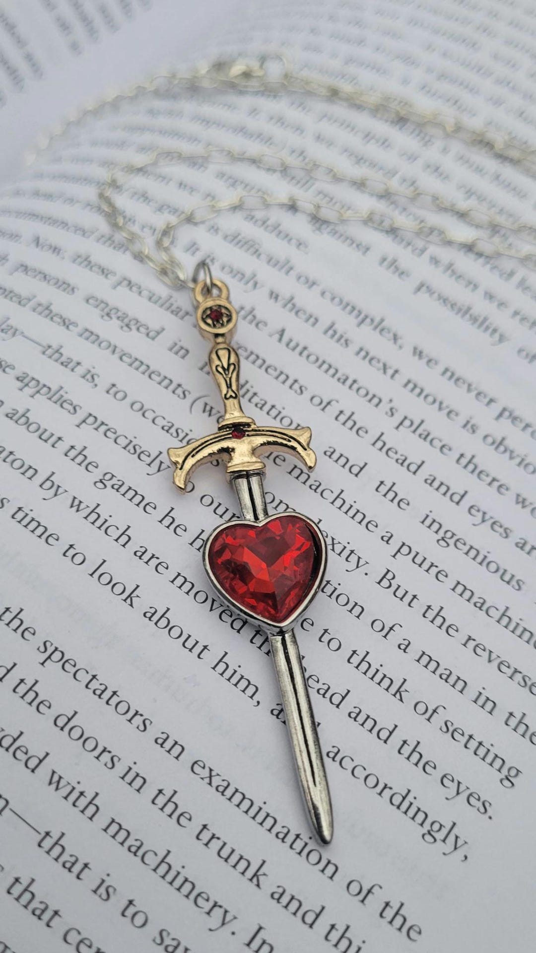 Armored Heart Sword Necklace - Etsy