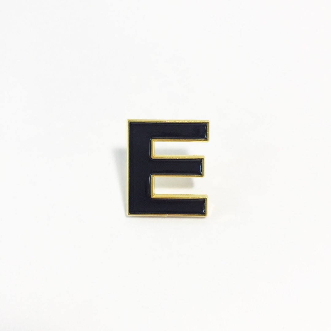 Initial Letter 'E' Enamel Pin in Black or White by Badge - Etsy