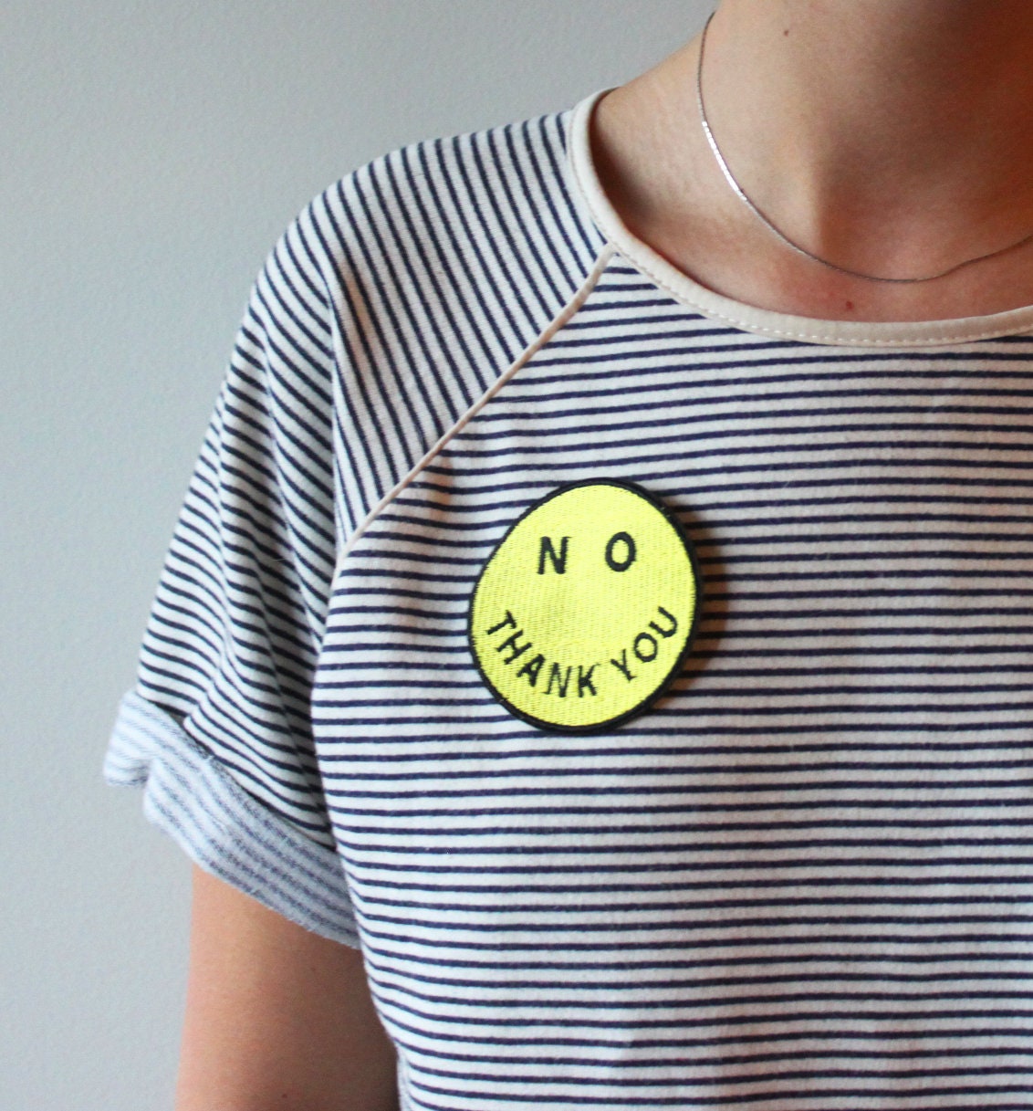 No Thank You Smile Face Iron on Patch by Badge - Etsy
