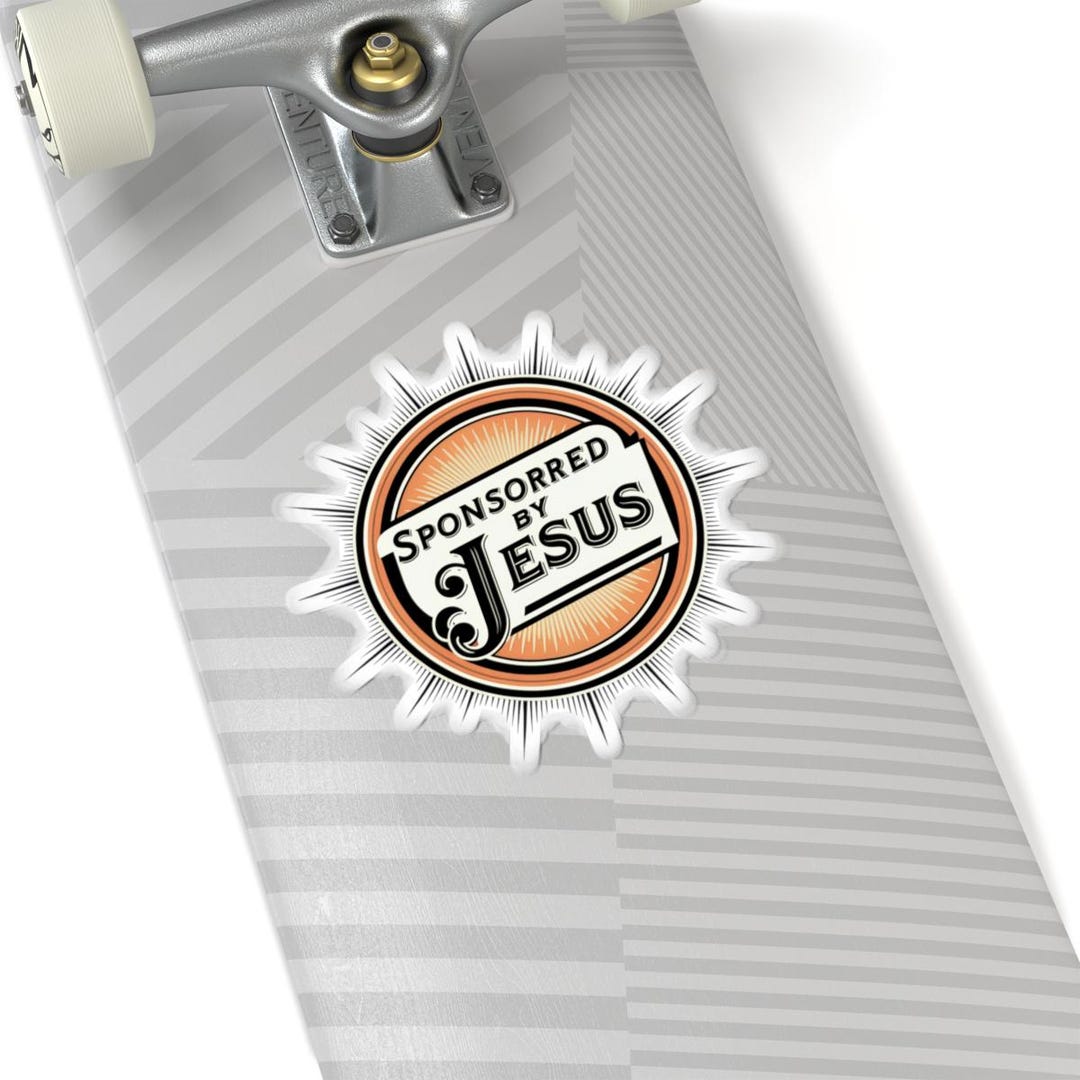 Sponsored by Jesus Sticker: Christian Faith Gift, Laptop Decal - Etsy