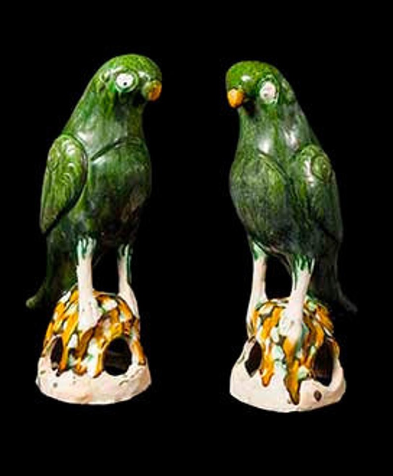 Rare pair of Tang parrots. AD 618690 & 705907 | Etsy