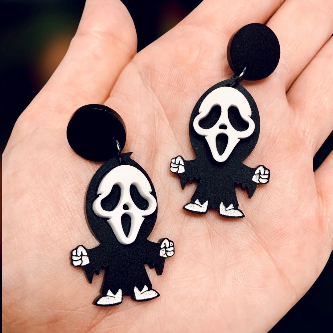 Scream Earrings Halloween Scream Mask Horror Movie Earrings - Etsy