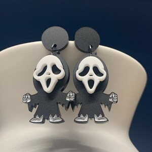 Scream Earrings Halloween Scream Mask Horror Movie Earrings - Etsy