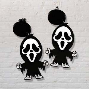 Scream Earrings Halloween Scream Mask Horror Movie Earrings - Etsy