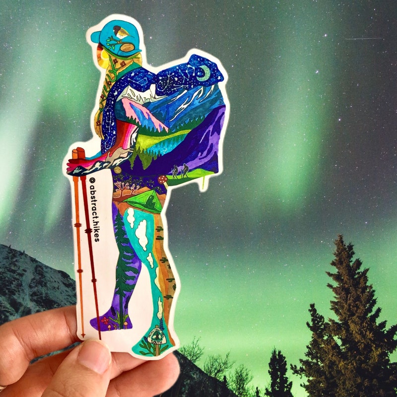 Hiking Sticker - Etsy