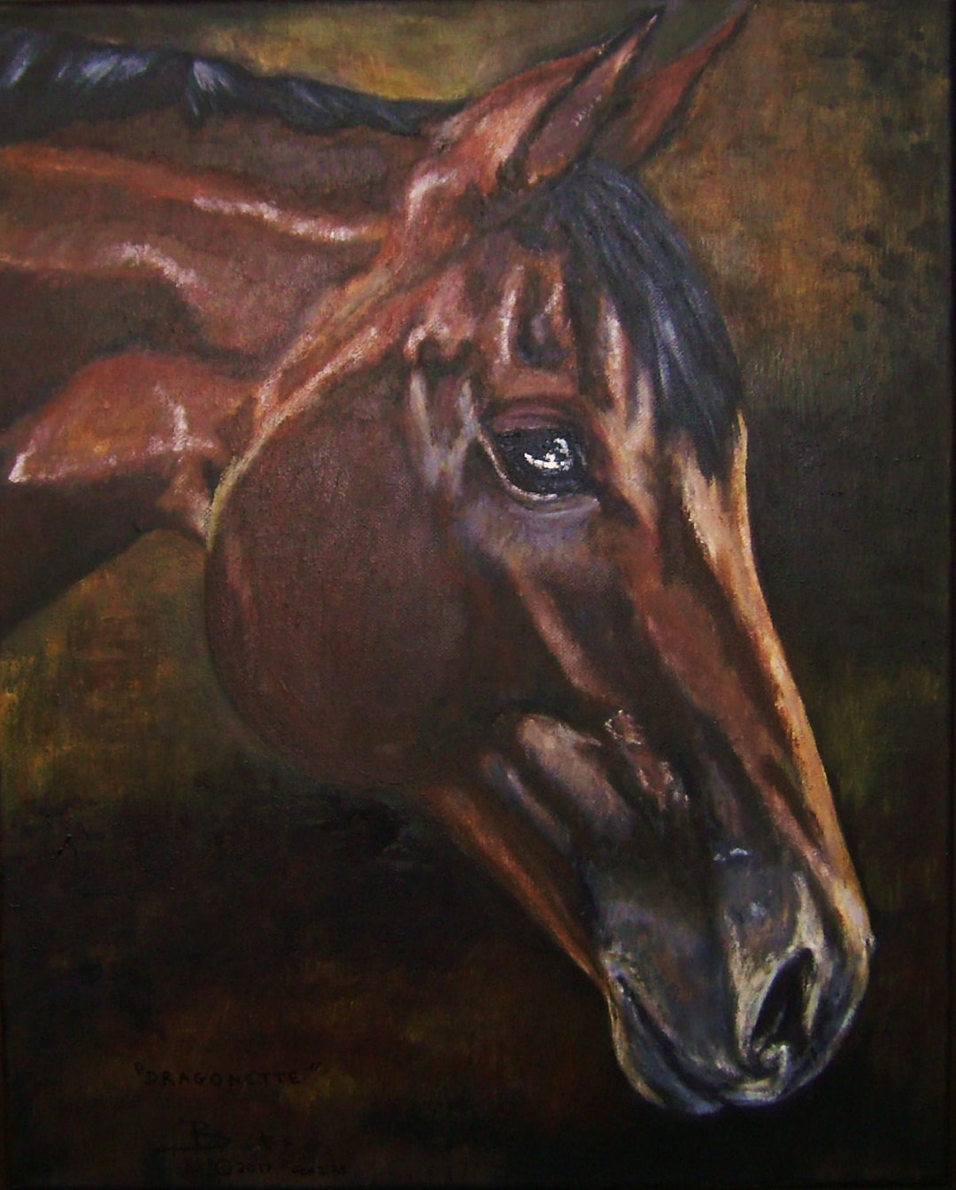 Horse Portrait Custom Painting by Artist BETS 16" X 20" Your Wonderful ...