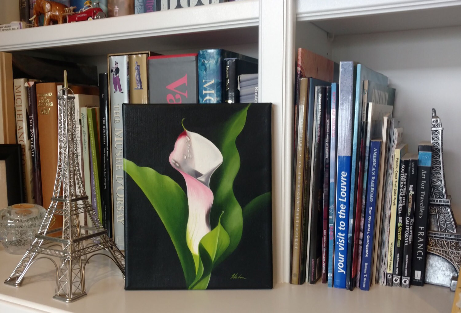 Dew Drop Lily, Calla Lily, Pink Flower, Oil Painting on Gallery Wrapped ...