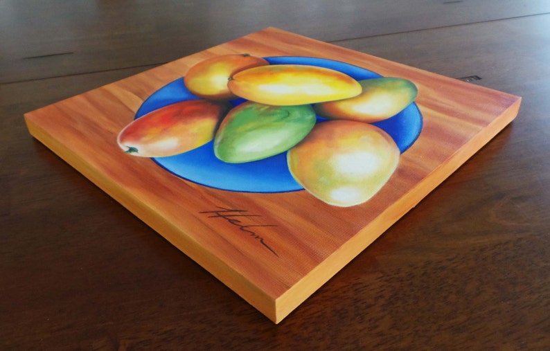 Stacy's Mango, Oil Painting on Panel, 12" X 12" - Etsy