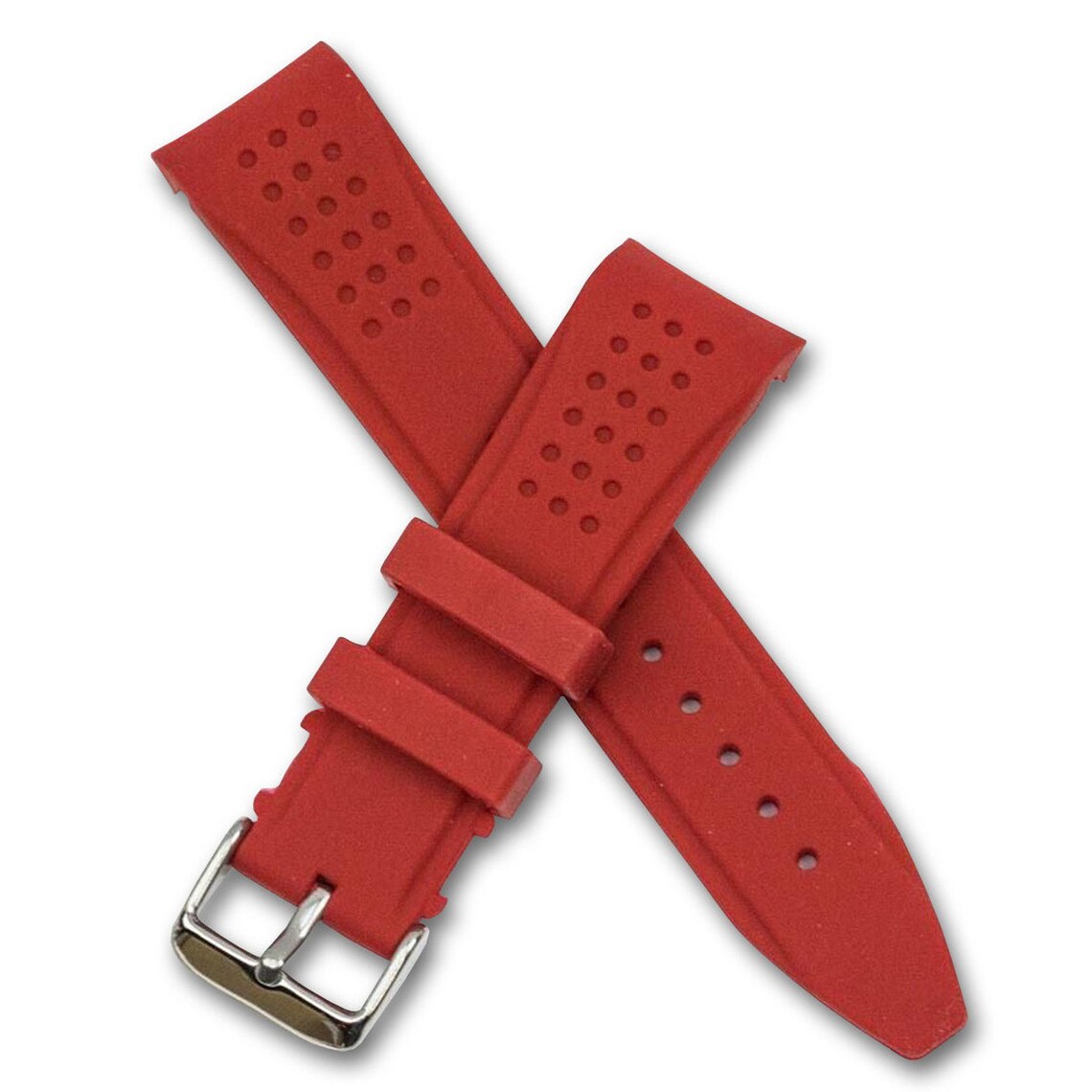 Curved End Rubber Watch Strap Mens Silicone Red Orange Blue - Etsy