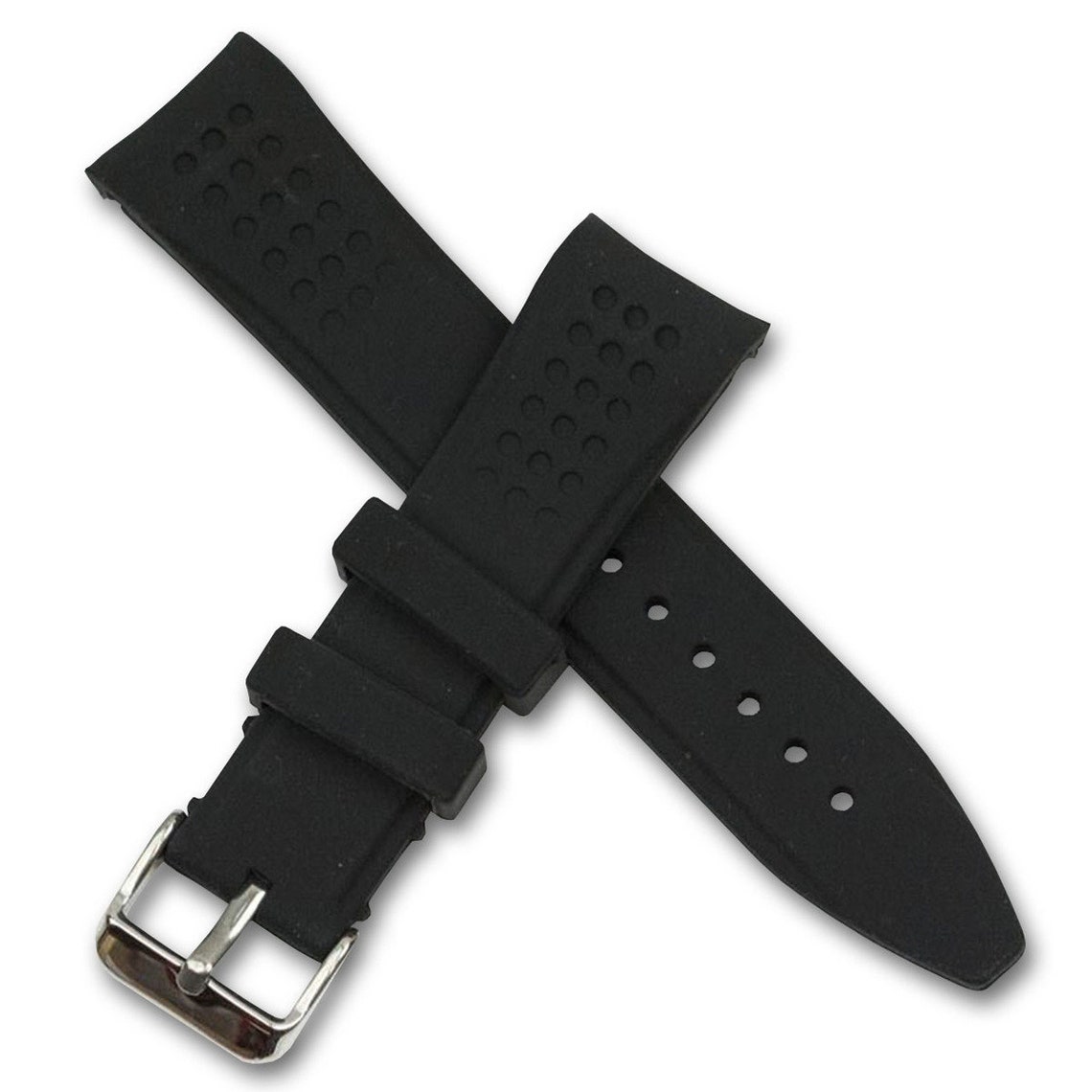 Curved End Rubber Watch Strap Mens Silicone Red Orange Blue - Etsy