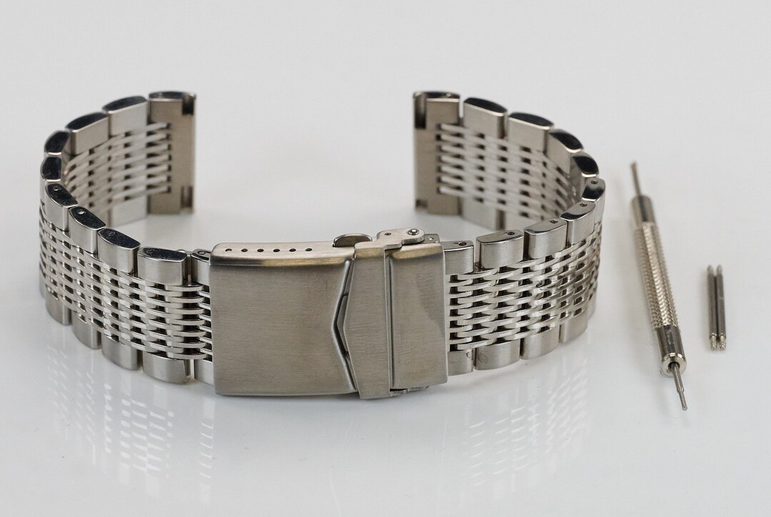 Quality Watch Bracelet 22mm Heavy Solid Links Stainless Steel Strap ...