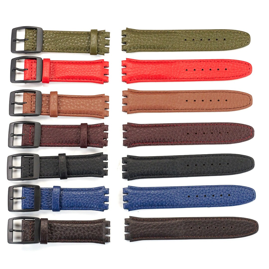 BUFFALO Grain Genuine Calf Leather Swatch Thick Quality Watch Strap ...