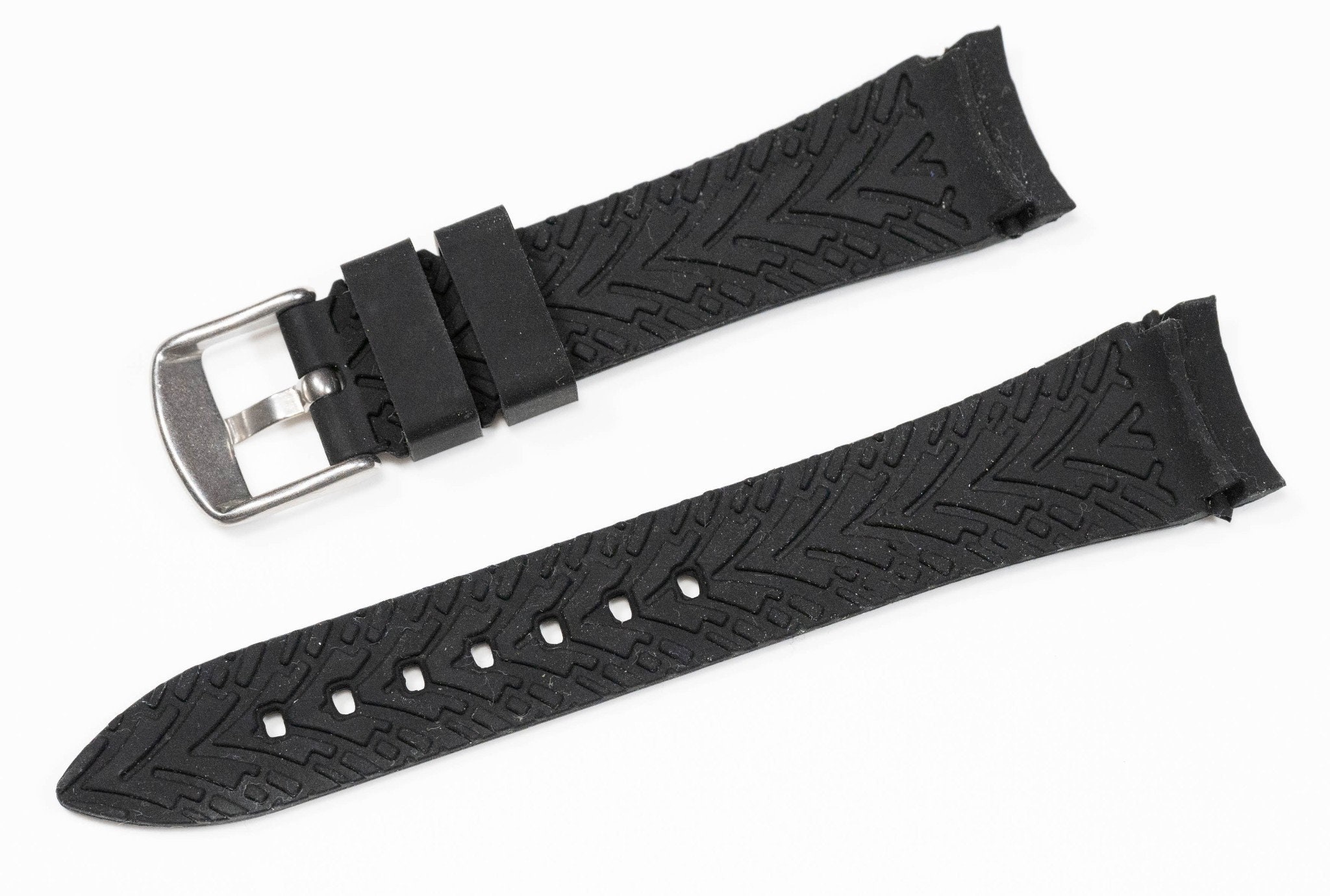 20mm Curved Ends Silicone Rubber Black Watch Divers Strap for - Etsy