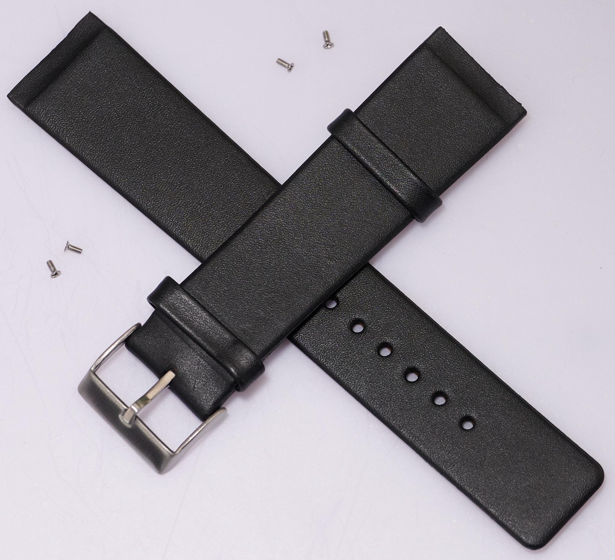 Black Leather 22mm Watch Band – Skagen Replacement Strap With Screws - Etsy