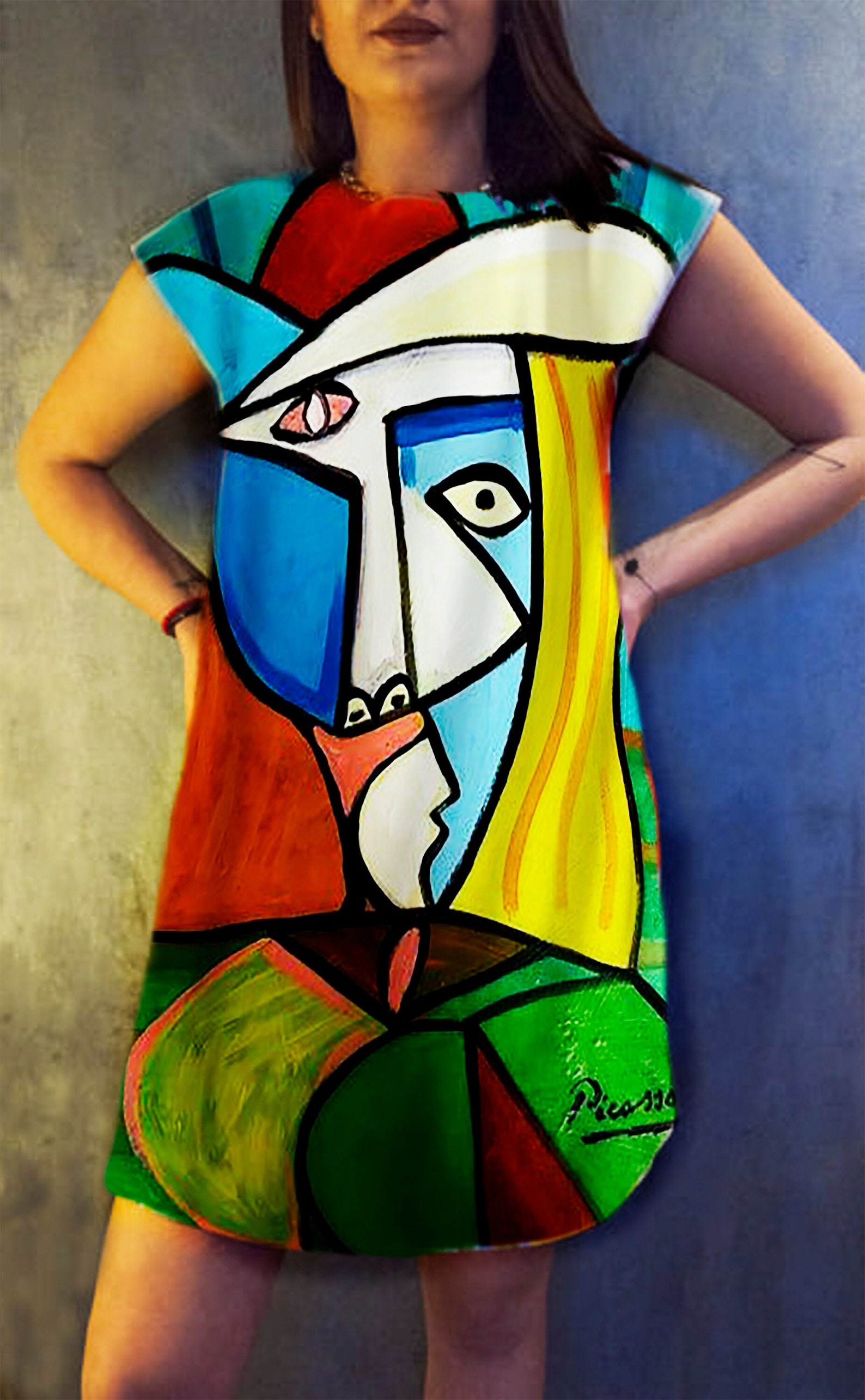Picasso Dress: Modern Art Cubism Print, Wearable Fashion - Etsy