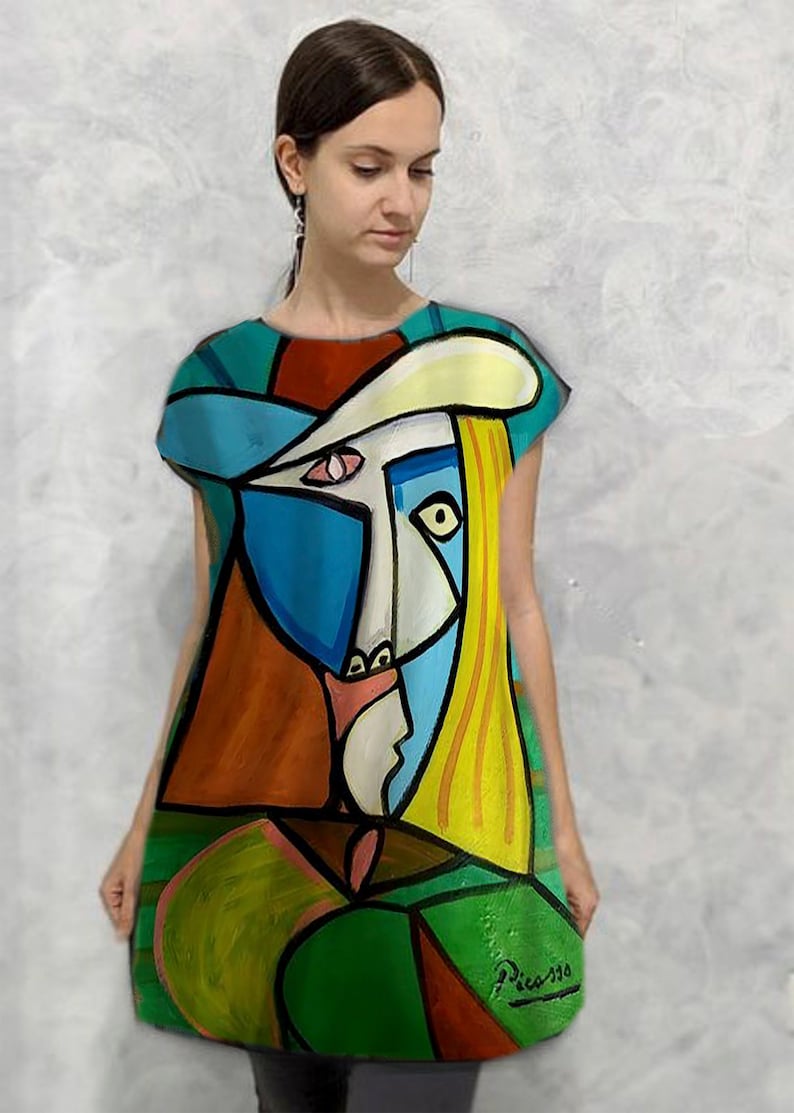 Picasso Dress: Modern Art Cubism Print, Wearable Fashion - Etsy