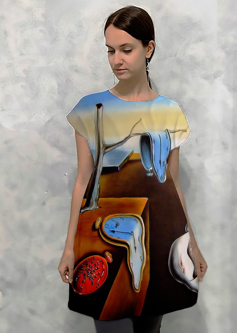 Salvador Dali Dress: Melting Watch Art Print, Surrealist Fashion - Etsy