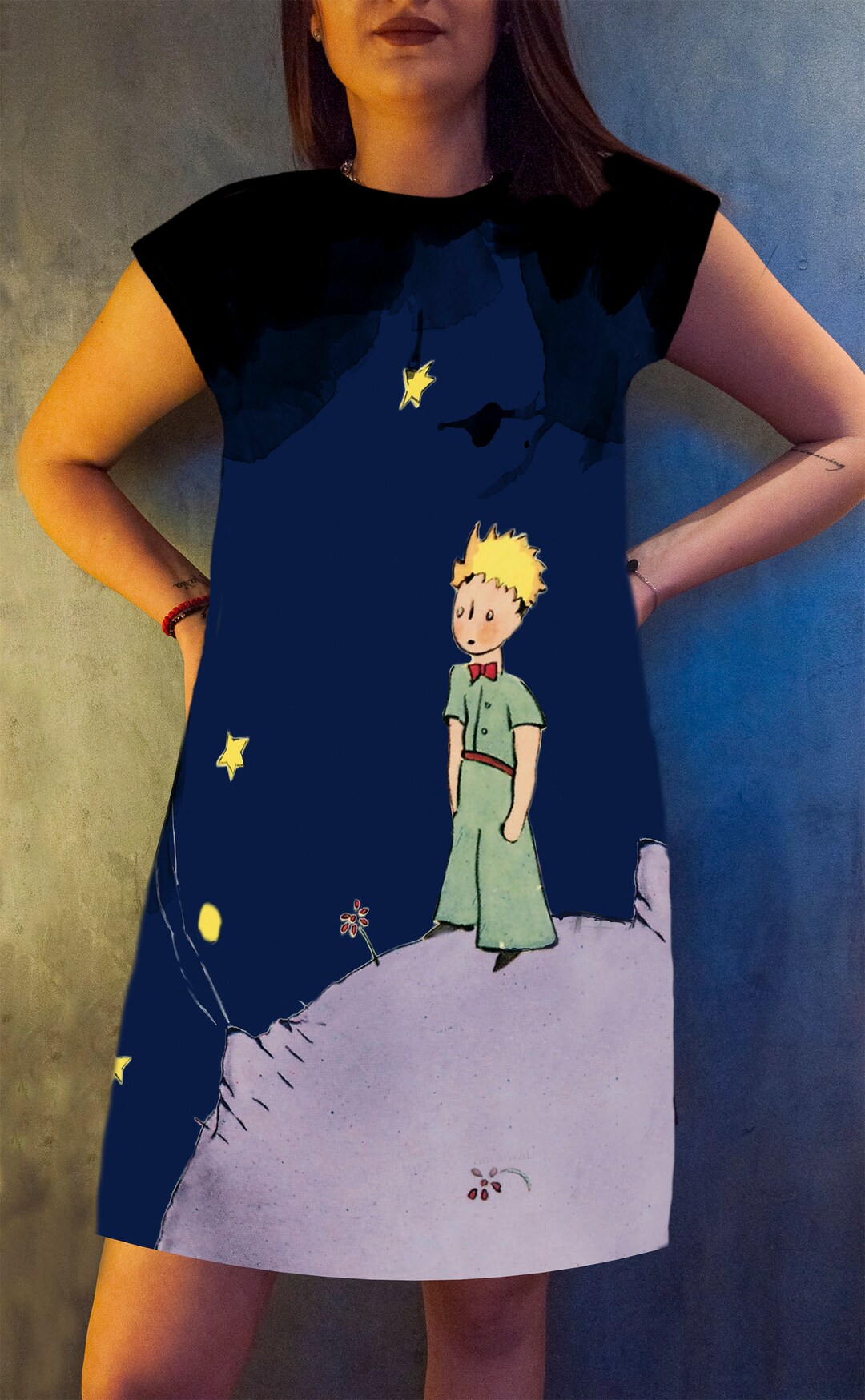 Little Prince Dress: Book Cover Print, Cotton Jersey Back - Etsy