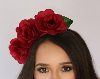 Red Rose Headband | Etsy