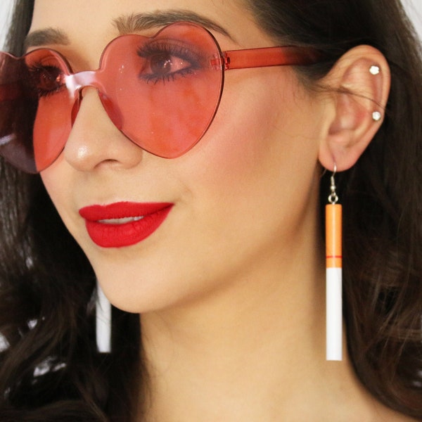 Cigarette Earrings - Etsy Australia