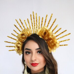 Spike Heavenly Sunburst Crown Goddess Gold Star Crown Bridal | Etsy