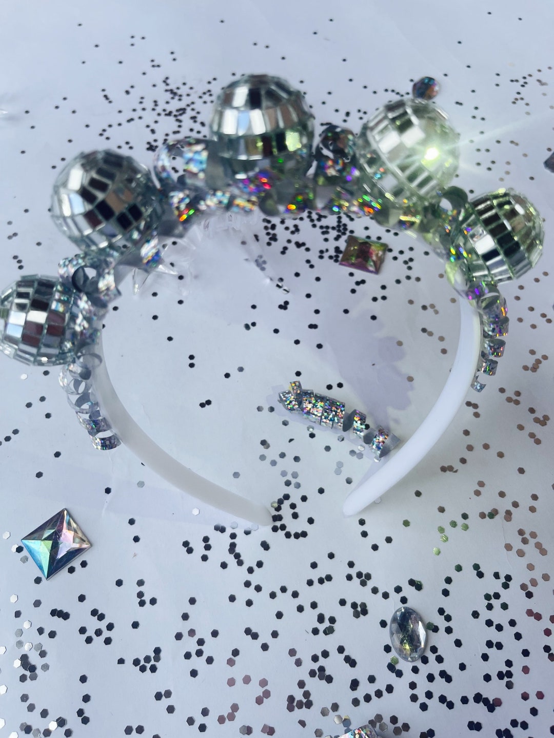 Disco Crown Headband (disco Ball Headpiece Music Festival Headband 80’s ...