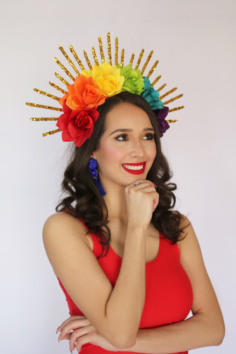 Rainbow Spike Flower Crown Gay Pride Love Wins LGBTQ Floral Crown ...