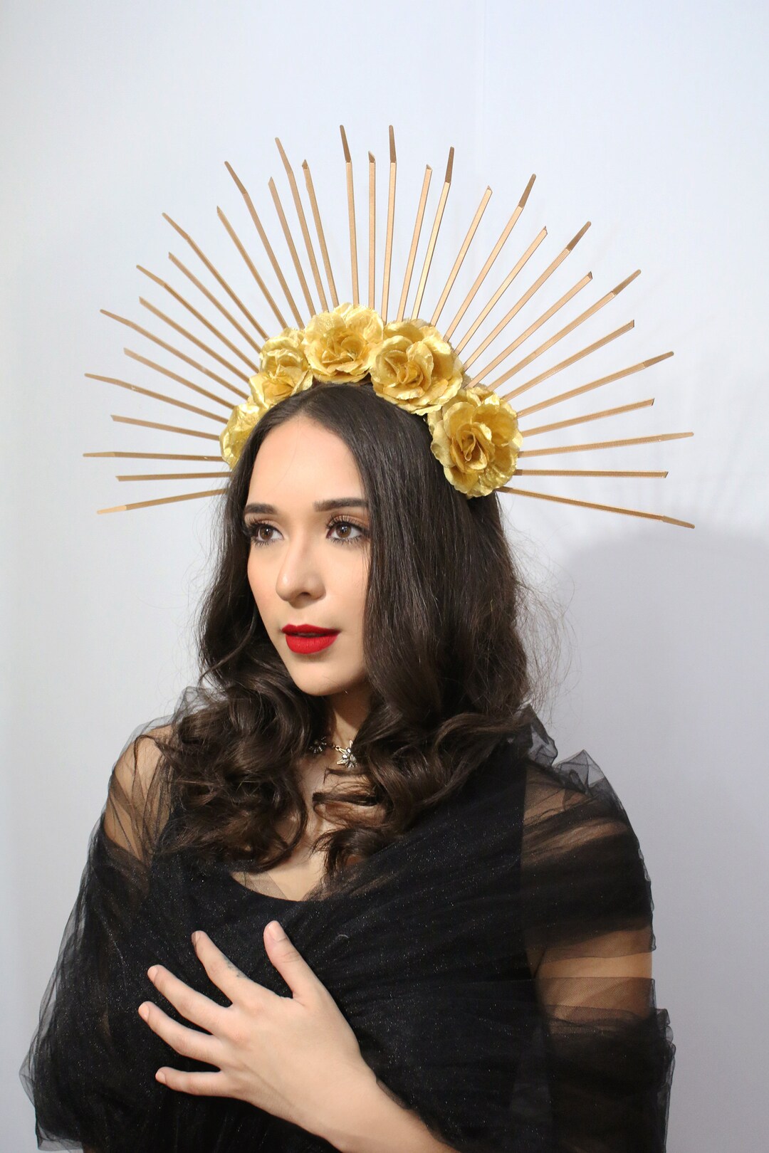 Spike Heavenly Sunburst Crown Goddess Gold Star Crown Bridal - Etsy