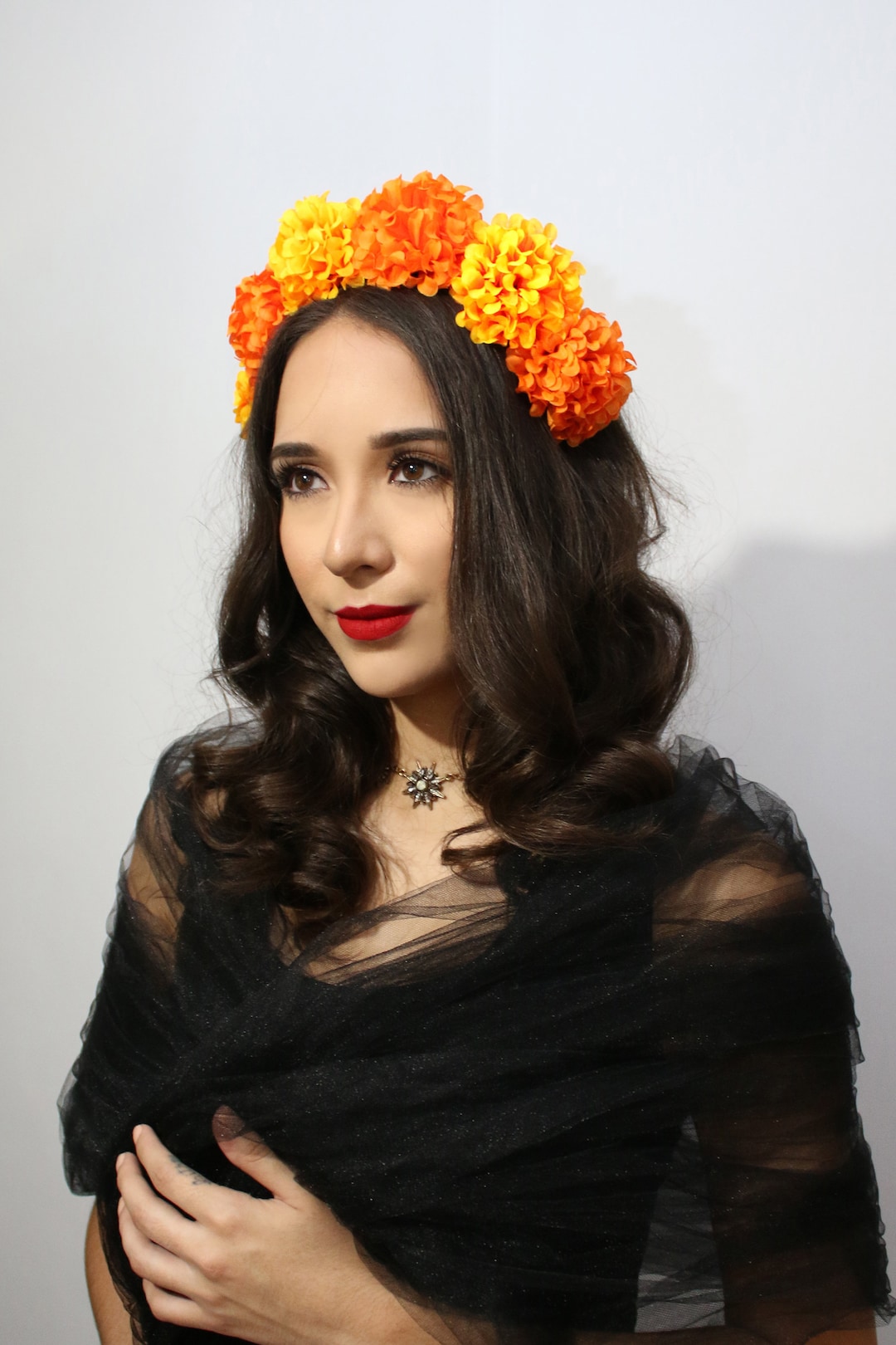 Marigold Flower Crown Cinco Mayo Costume Child Mexican Headpiece Flower ...