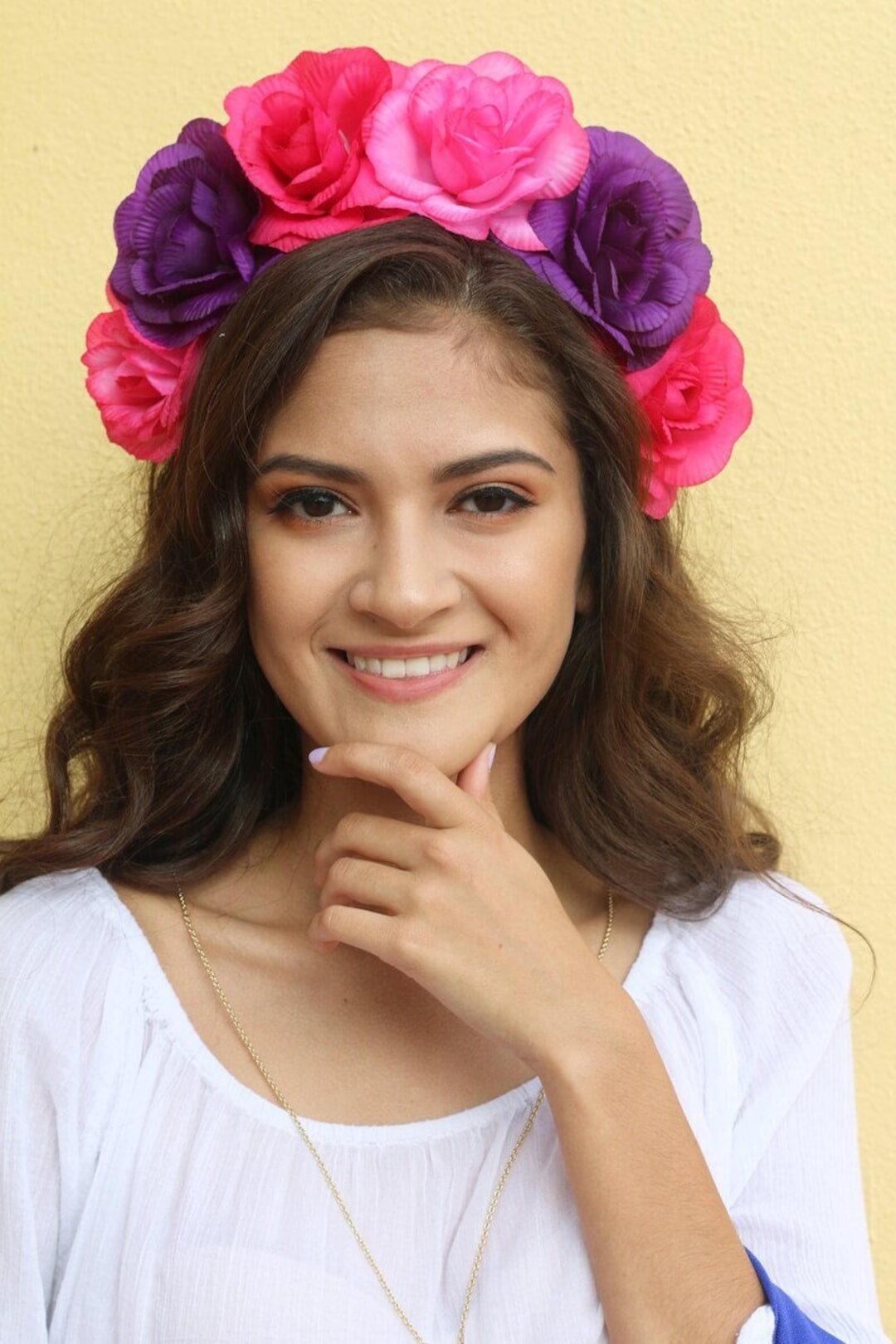 Pink Red Rose Flower Crown Headband (headpiece Bridal Flower Crown ...