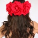 Large Red Rose Hair-clip Wedding Hair Flower Realistic Flower Hair ...