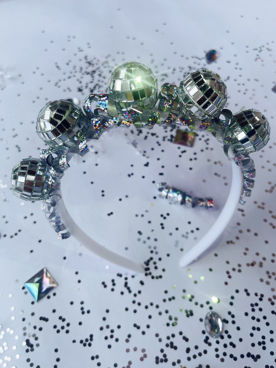 Disco Crown Headband disco Ball Headpiece Music Festival - Etsy