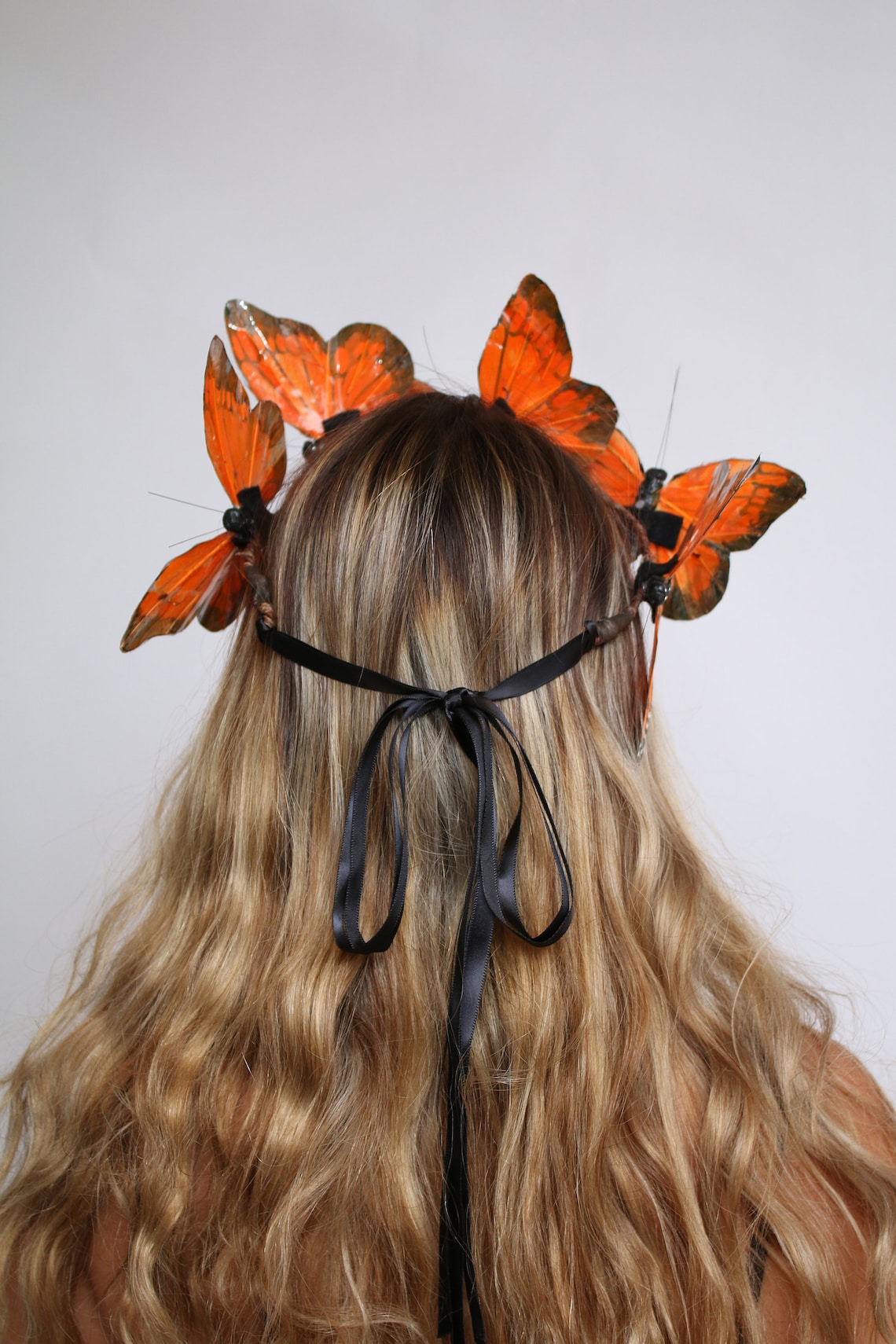 Monarch Feather Butterfly Crow Costume Headpiece Flower Crown - Etsy