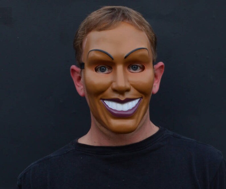 Creepy Scary Halloween Anarchy Purge God Smiling Face Mask | Etsy