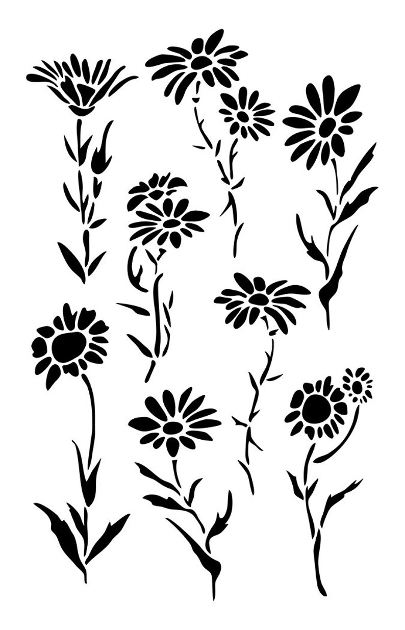 Daisy Flower Painting Stencils Wall Decorating Daisies | Etsy