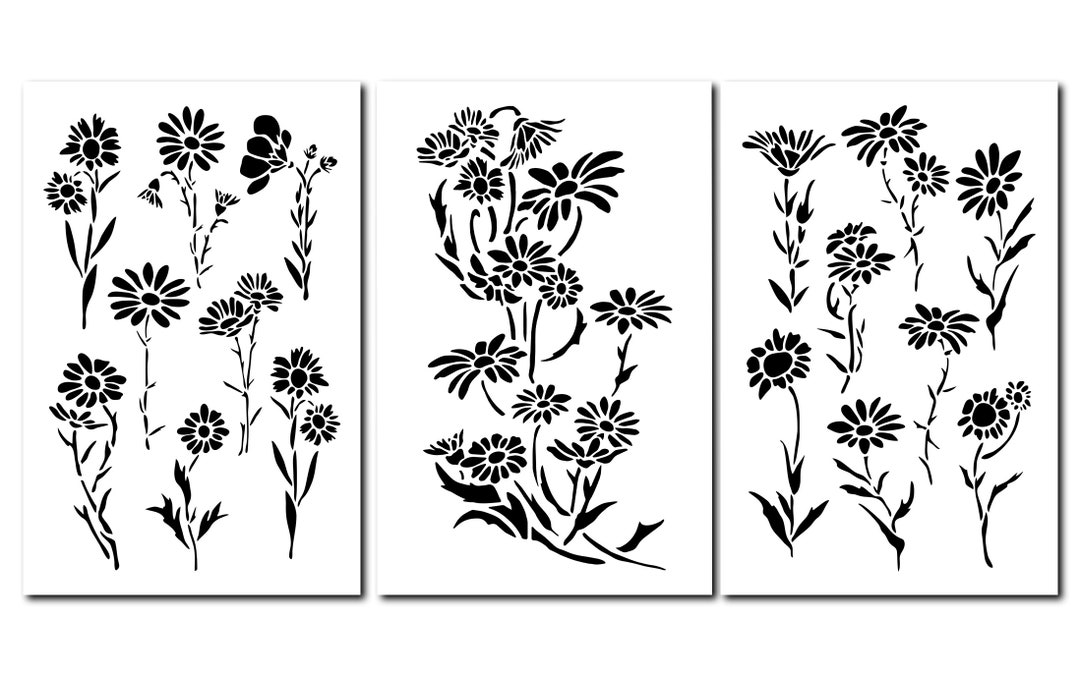 Daisy Flower Painting Stencils Wall Decorating Daisies - Etsy