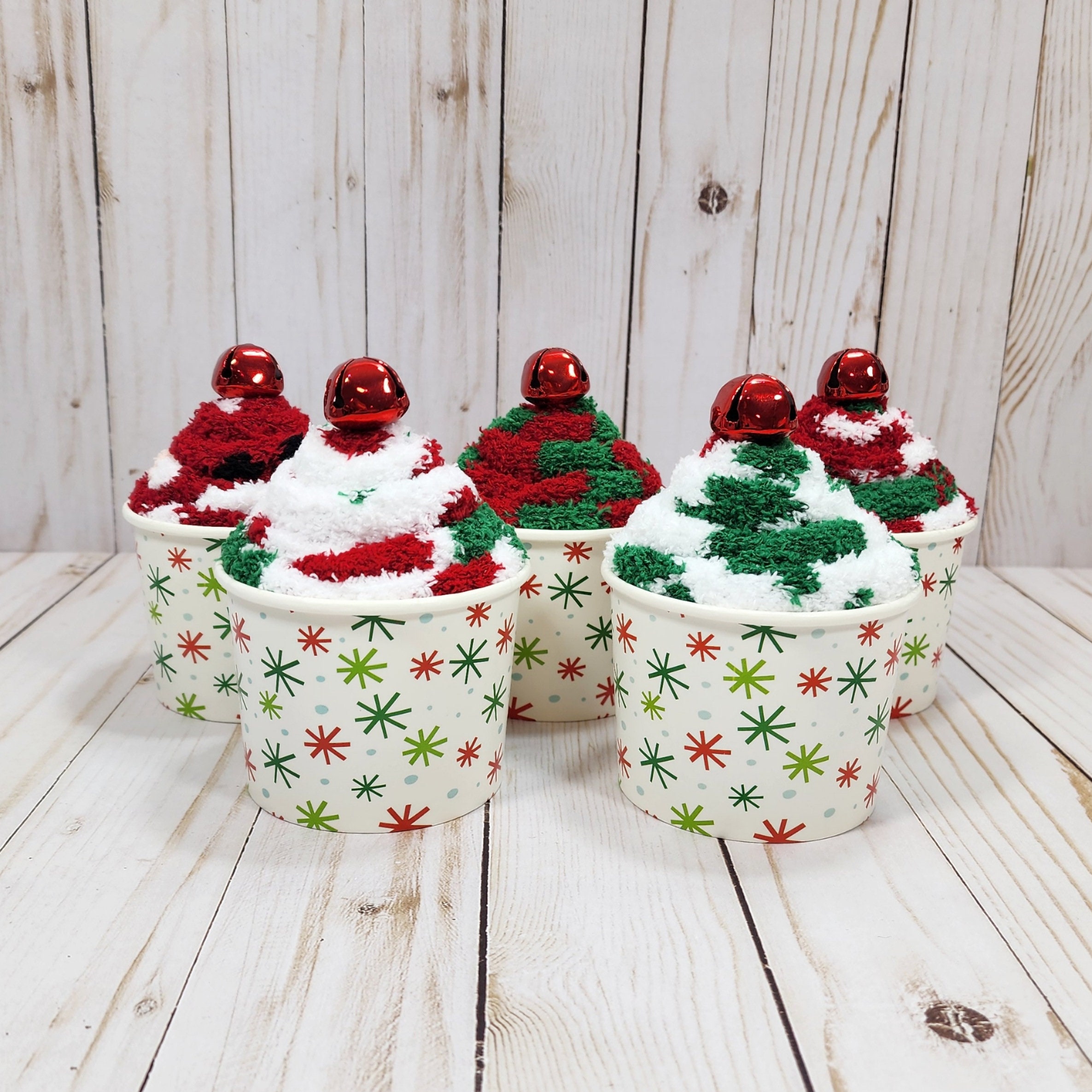 Sock Cupcake Christmas Fuzzy Sock Christmas Stocking - Etsy