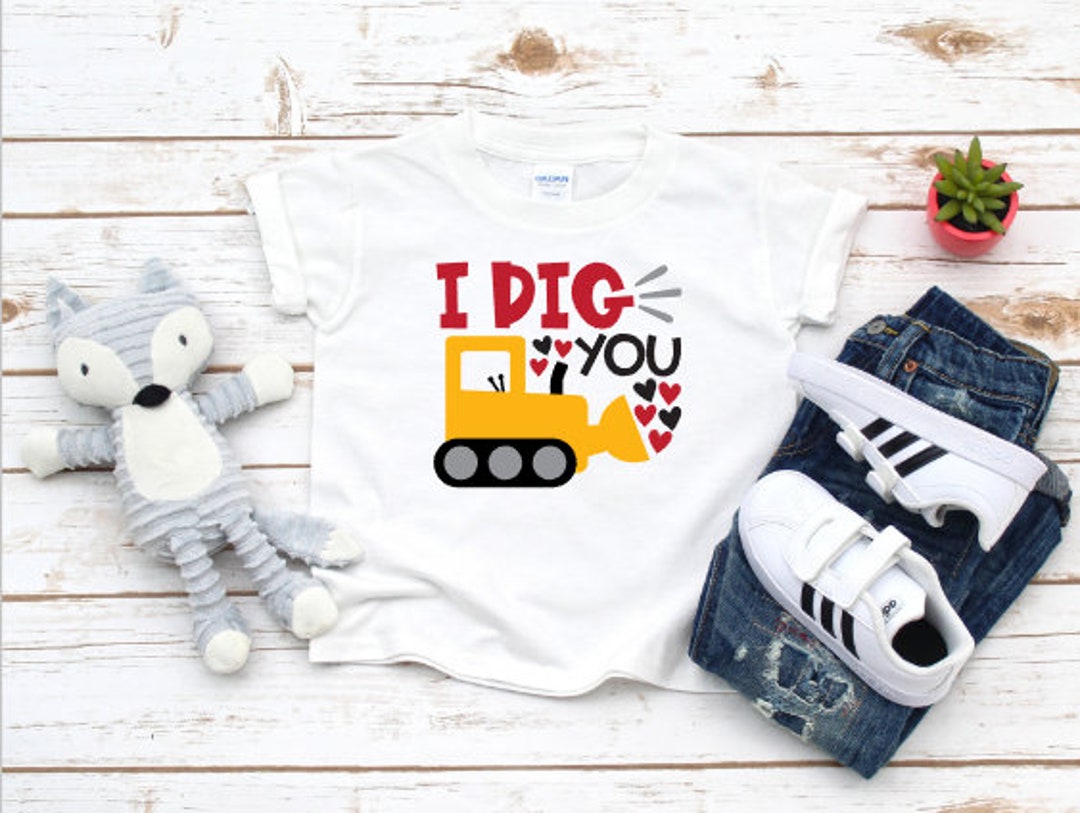I Dig You Shirt, Construction Truck With Hearts, Toddler Shirt ...
