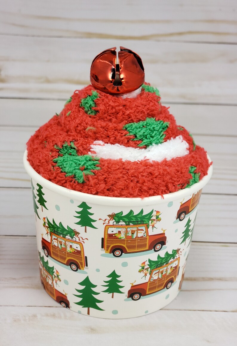 Sock Cupcake Christmas Fuzzy Sock Christmas Stocking | Etsy