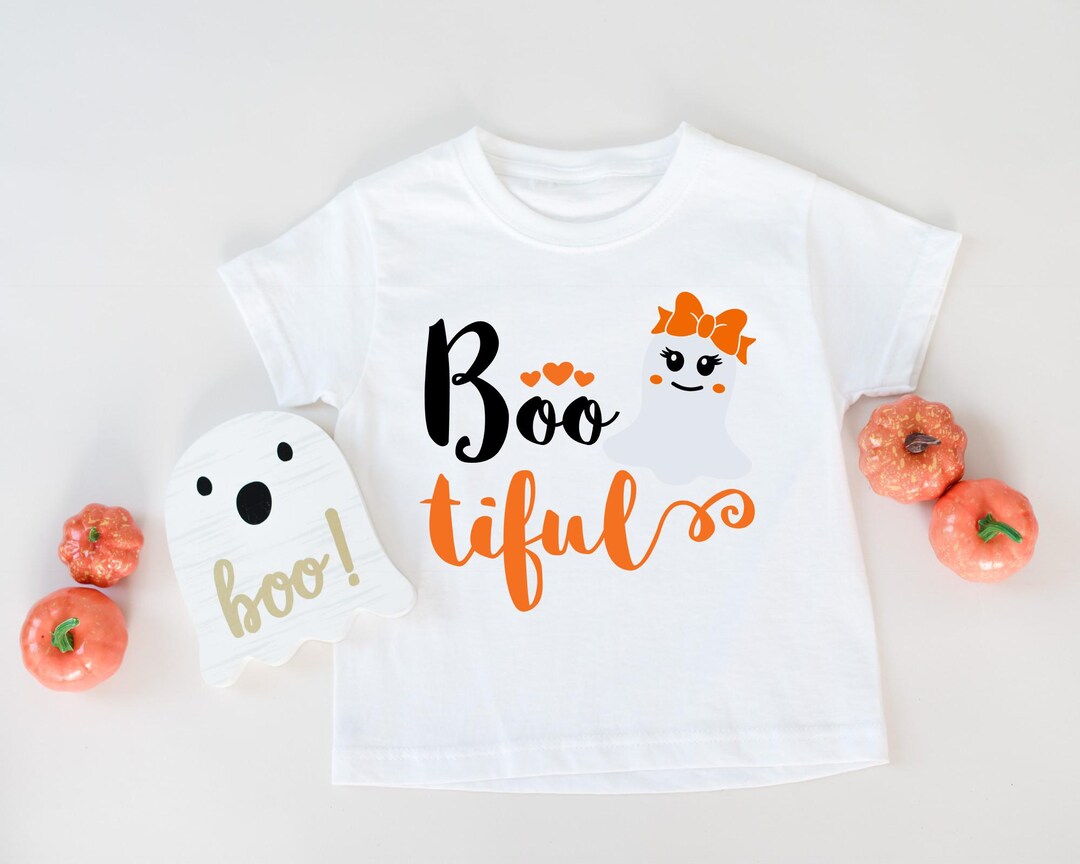 Bootiful Halloween Girl Shirt, Halloween Kids Shirt, Cute Ghost Shirt ...