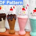 PDF Pattern for Milkshake Plushie – Felt Food Crafts – Dessert Felt ...